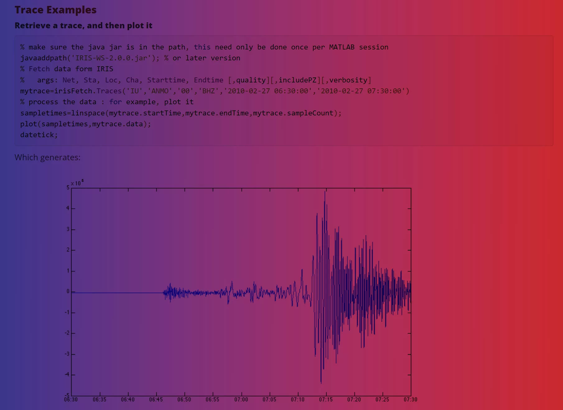 Deprecation for irisFetch MATLAB client | EarthScope Consortium