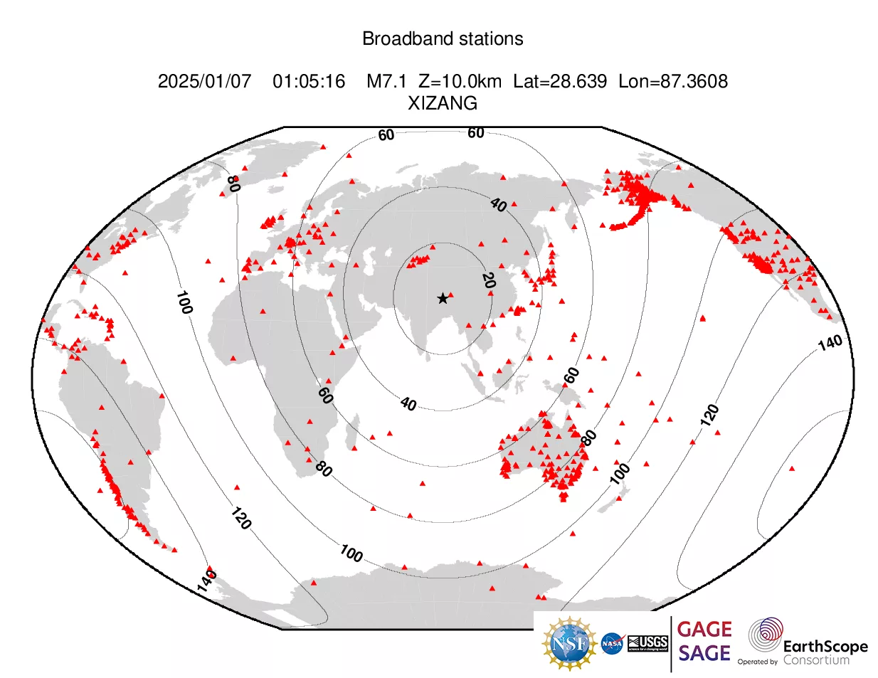 M 7.1 Southern Tibetan Plateau | EarthScope Consortium